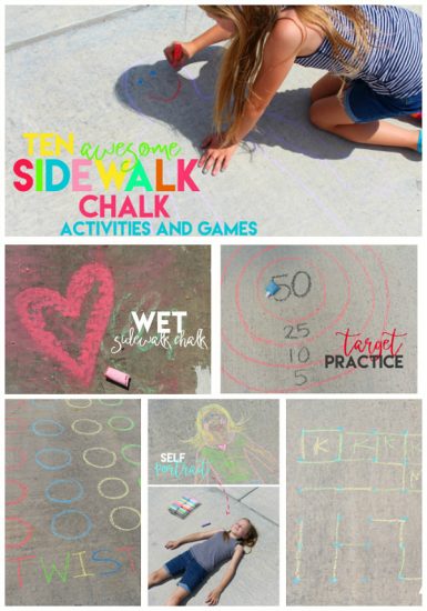 10 Awesomely Fun Sidewalk Chalk Activities - Make and Takes