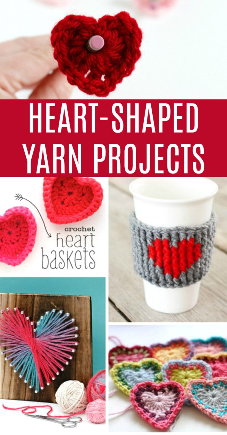 15 Heart Shaped Yarn Projects to Create - Make and Takes