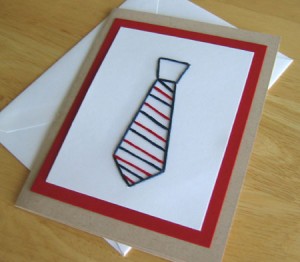 Father's Day Tie Stitched Card Pattern - Make and Takes