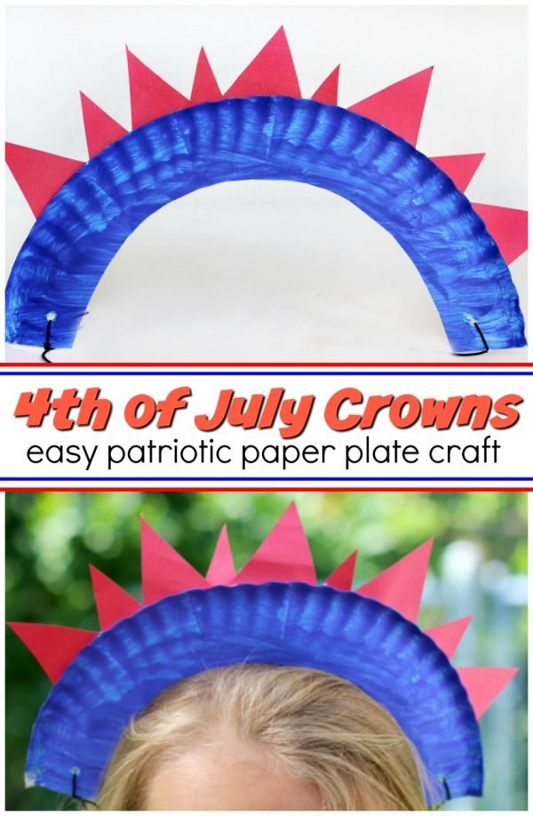 4th of July Craft: Paper Plate Crowns - Make and Takes