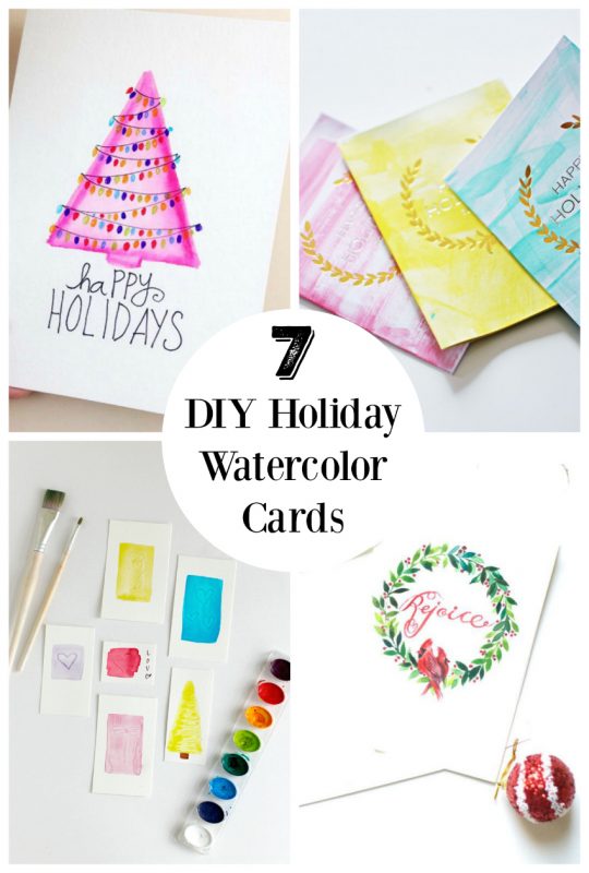 7 DIY Holiday Watercolor Cards to Send Out to Friends - Make and Takes