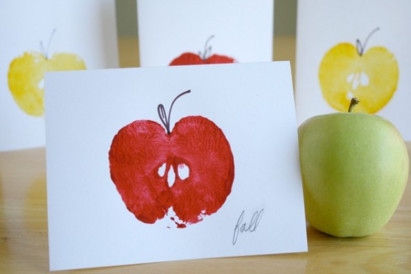 Apple Stamped Cards for Back to School - Make and Takes