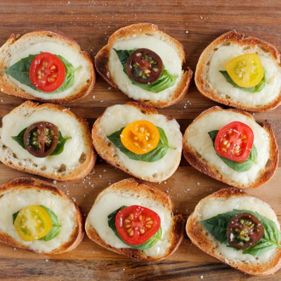 Baked Brie Baguettes with Tomato and Basil - Make and Takes