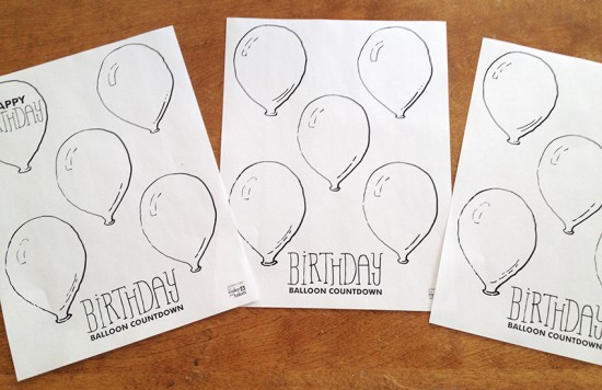 Printable Birthday Balloon Countdown - Make and Takes