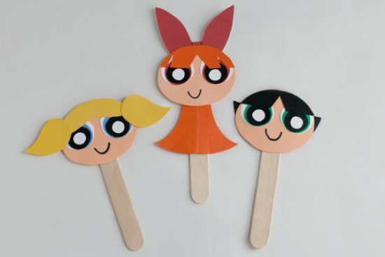 The Powerpuff Girls Craft Stick Puppets - Make and Takes