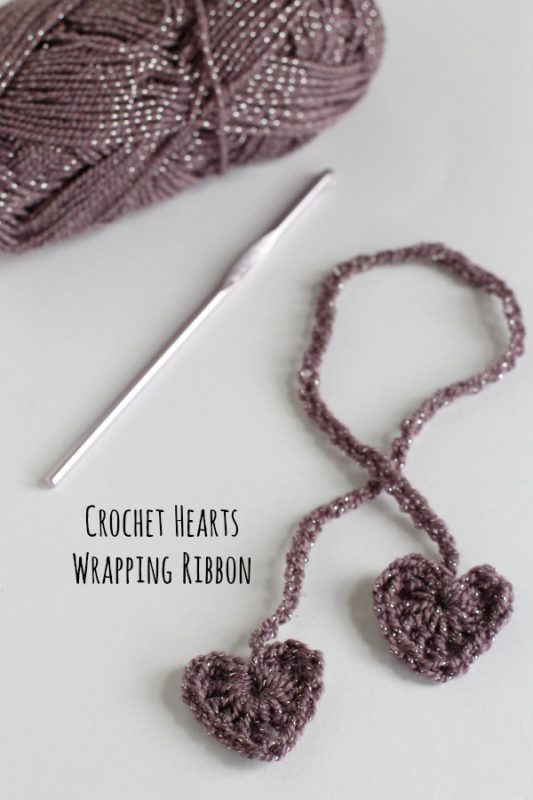 Crochet Heart Chain Stitch Ribbons - Make and Takes