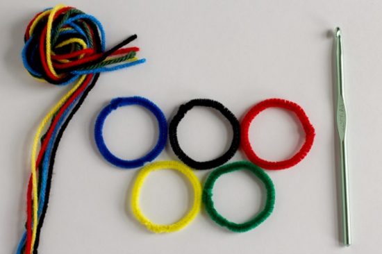 Crochet Olympic Rings for the Winter Games - Make and Takes