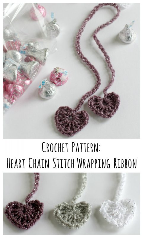 Crochet Heart Chain Stitch Ribbons - Make and Takes