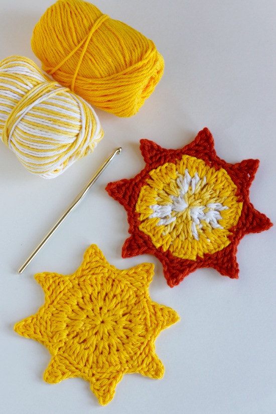 Crochet Sun Coasters for Summer Parties - Make and Takes
