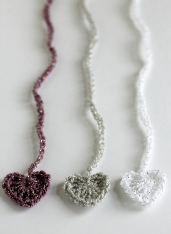Crochet Heart Chain Stitch Ribbons - Make and Takes
