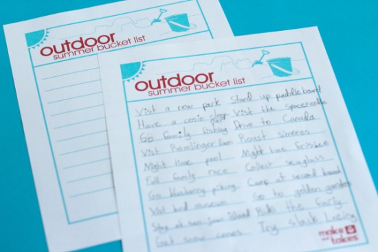 Outdoor Summer Bucket List Printable - Make and Takes