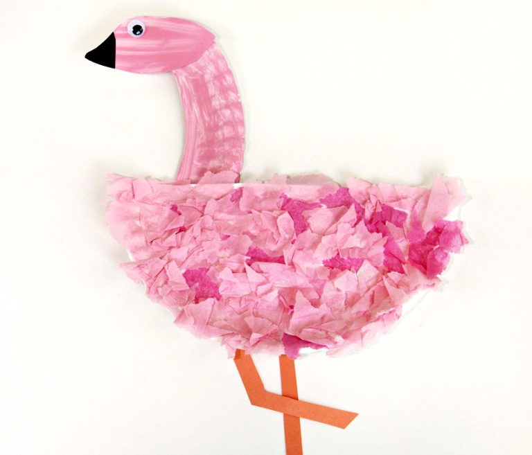 Easy Paper Plate Flamingo Craft for Kids - Make and Takes