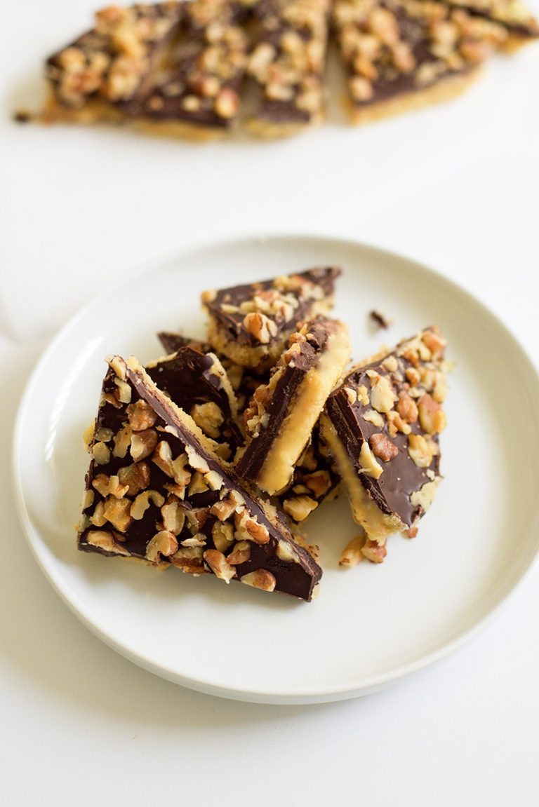 Homemade Toffee with Chocolate and Nuts - Make and Takes