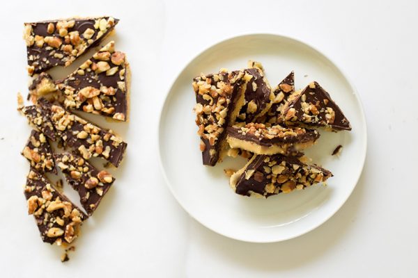 Homemade Toffee with Chocolate and Nuts - Make and Takes