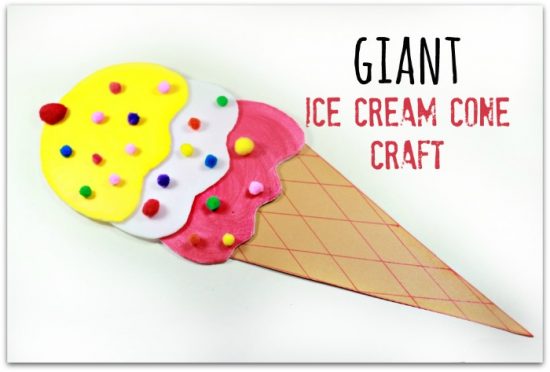 How to Make a Giant Ice Cream Cone Craft - Make and Takes
