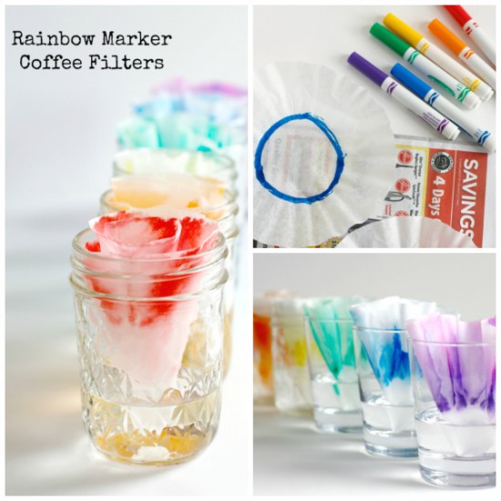 Rainbow Marker Coffee Filter Experiment - Make and Takes