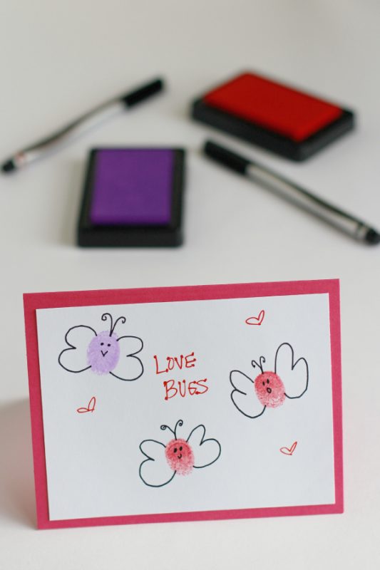 Thumbprint LOVE Bug Cards - Make and Takes