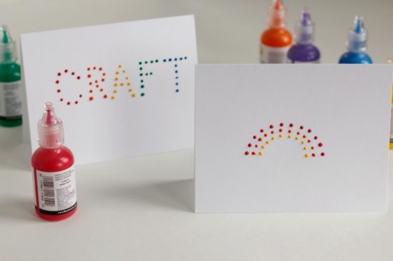 Puffy Paint Rainbow Cards to Make