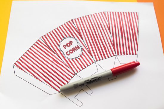 DIY Movie Popcorn Box + Free Printable - Make and Takes