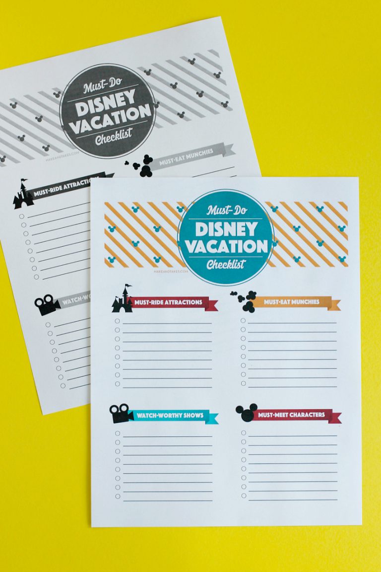 Make the Most of Your Family Disney Vacation + Printable Checklist ...