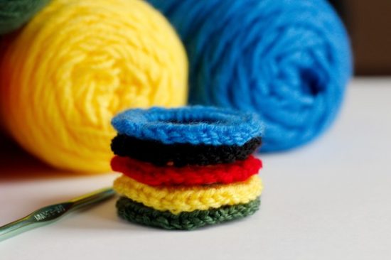 Crochet Olympic Rings for the Winter Games - Make and Takes