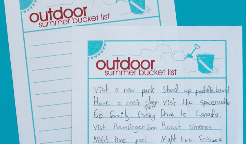 Outdoor Summer Bucket List Printable - Make and Takes
