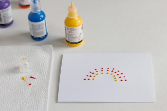 Puffy Paint Rainbow Cards to Make