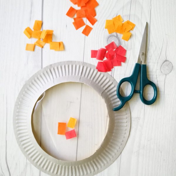 Colorful and Bright Paper Plate Suncatcher Craft - Make and Takes