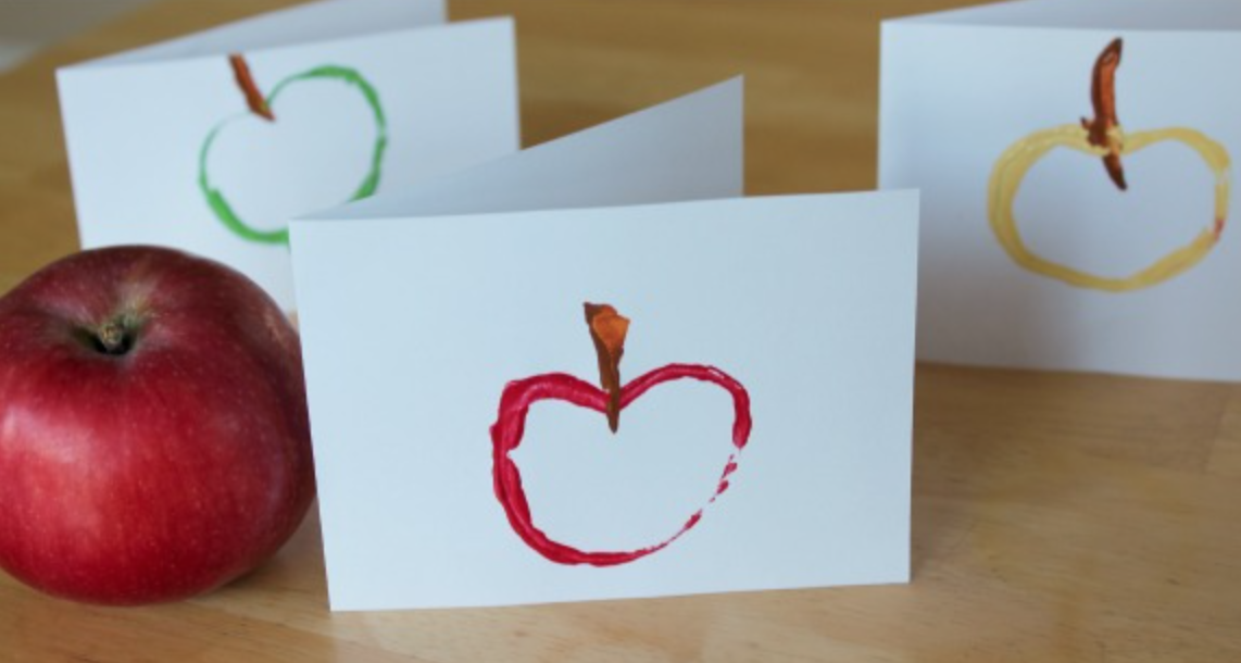 Paper Tube Apple Stamps for Fall - Make and Takes