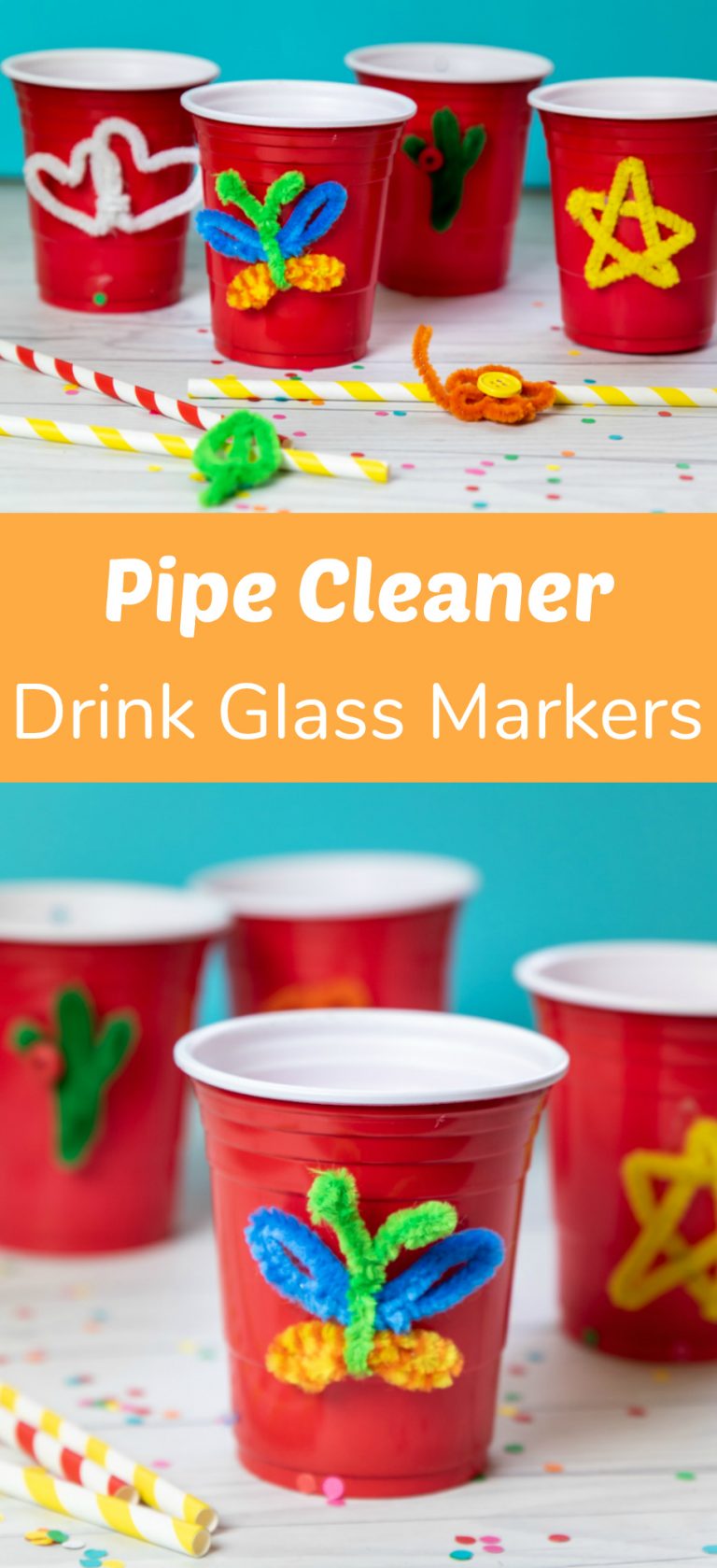 DIY Pipe Cleaner Drink Glass Markers - Make and Takes