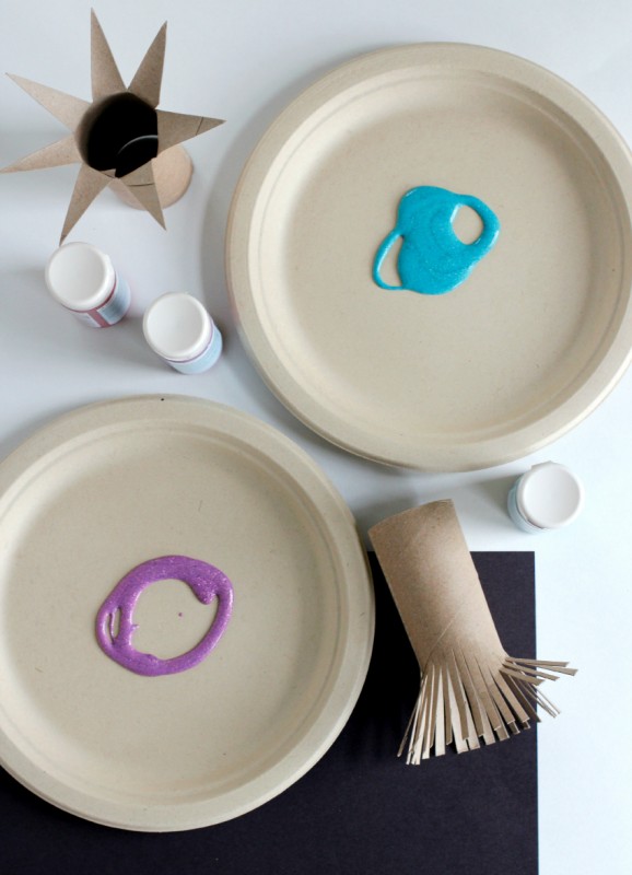 Paper Tube Stamped Fireworks for New Year's Eve - Make and Takes