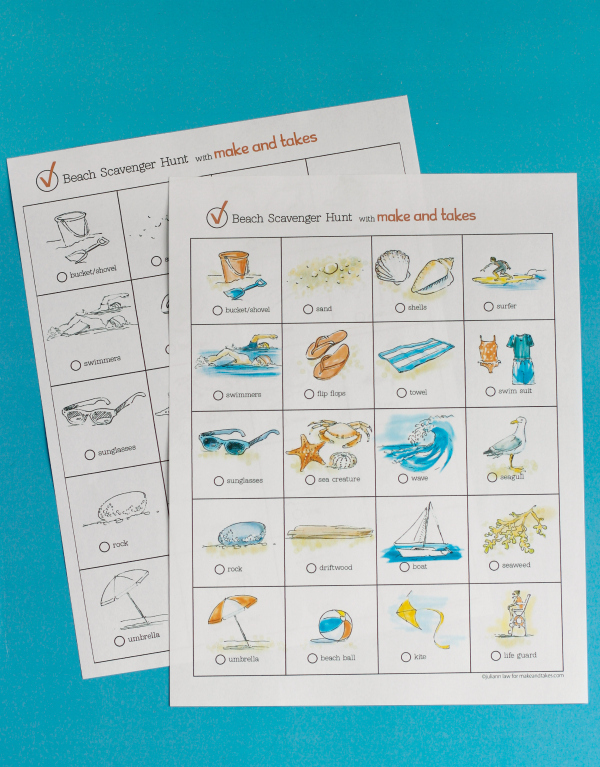 Beach Day "Search and Find" Scavenger Hunt - Make and Takes