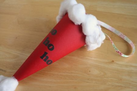 Santa Hat Paper Cones to fill with treats - Make and Takes