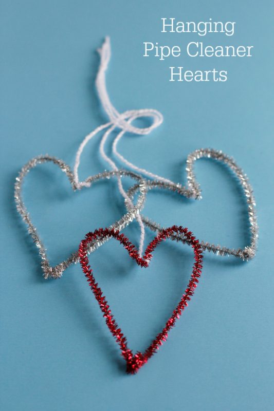 Hanging Pipe Cleaner Hearts - Make and Takes
