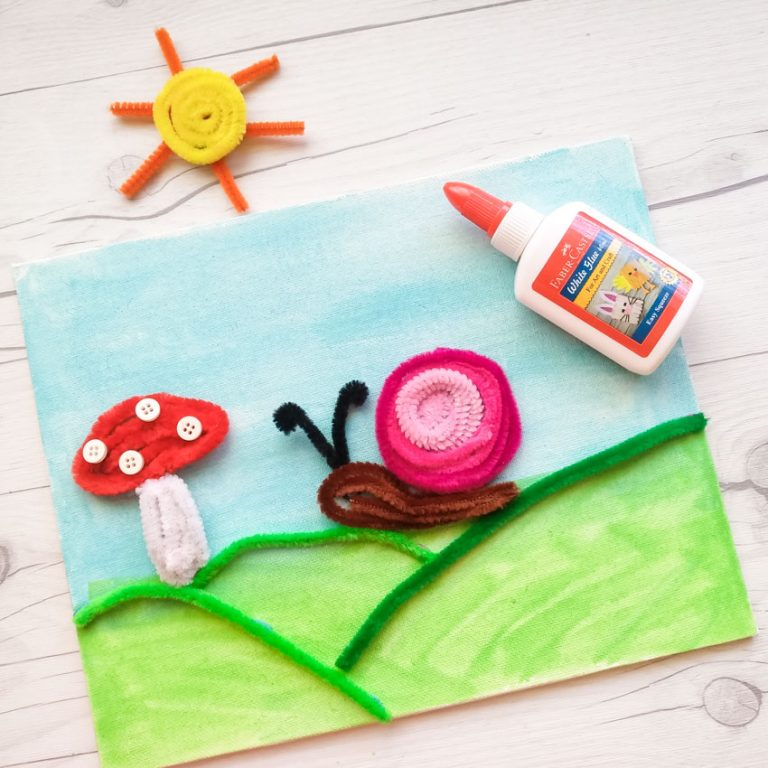 3D Pipe Cleaner Garden Art on Canvas - Make and Takes