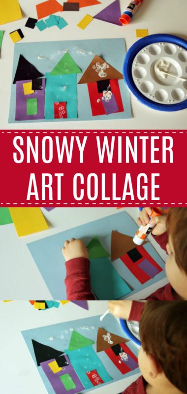 Snowy Winter House Art Collage - Make and Takes