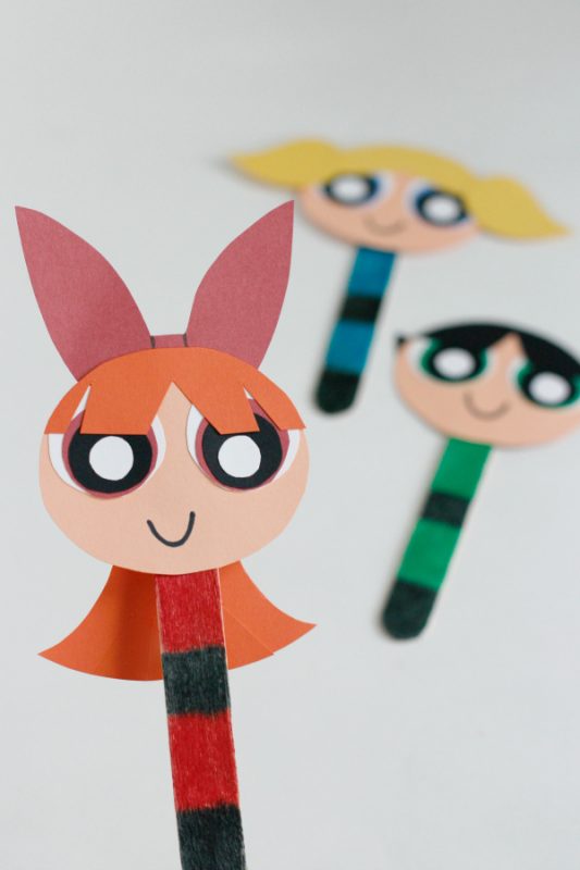The Powerpuff Girls Craft Stick Puppets - Make and Takes