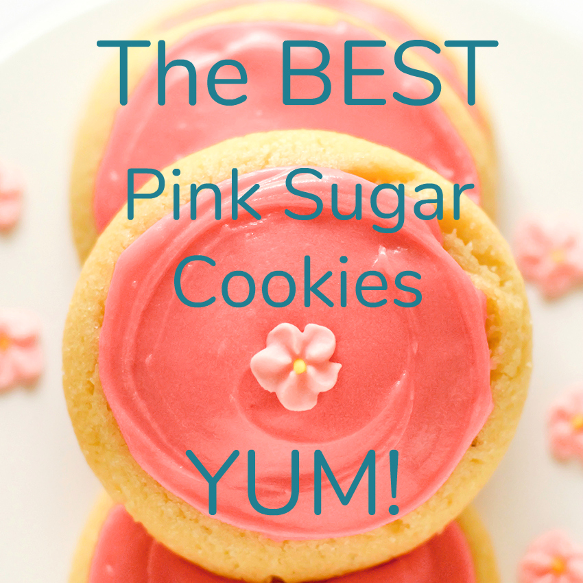 Soft and Fluffy Pink Frosted Sugar Cookies - Make and Takes