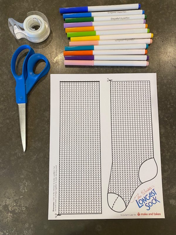 The World's Longest Sock Book & Coloring Page Printable - Make and Takes