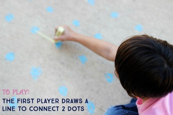 Sidewalk Chalk Games for Kids: Dots and Boxes - Make and Takes