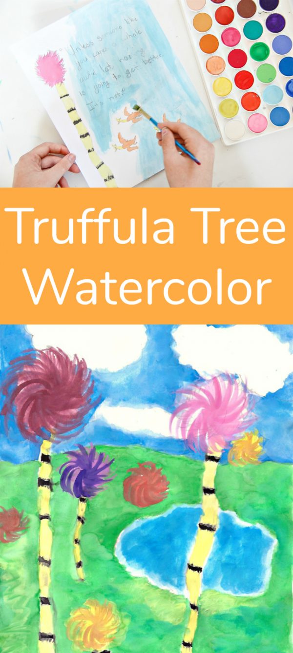 Truffula Tree Watercolor Art to Celebrate Earth Day - Make and Takes