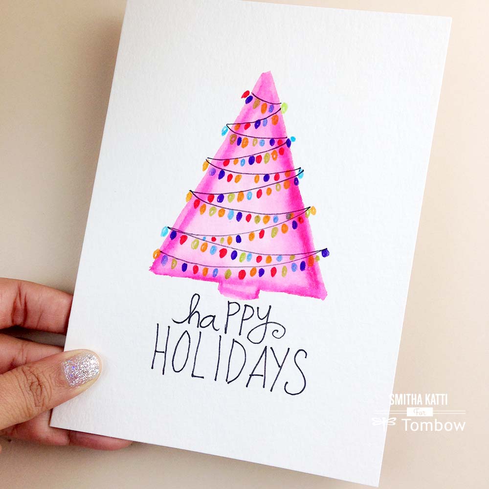 7 DIY Holiday Watercolor Cards to Send Out to Friends - Make and Takes