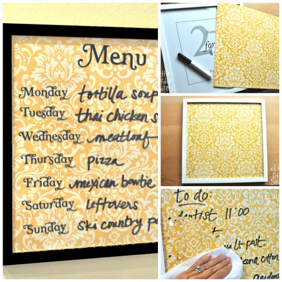 Easy Wipe Off Weekly Menu Board - Make and Takes