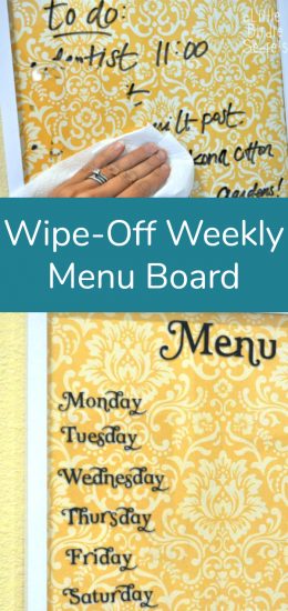 Easy Wipe Off Weekly Menu Board - Make and Takes