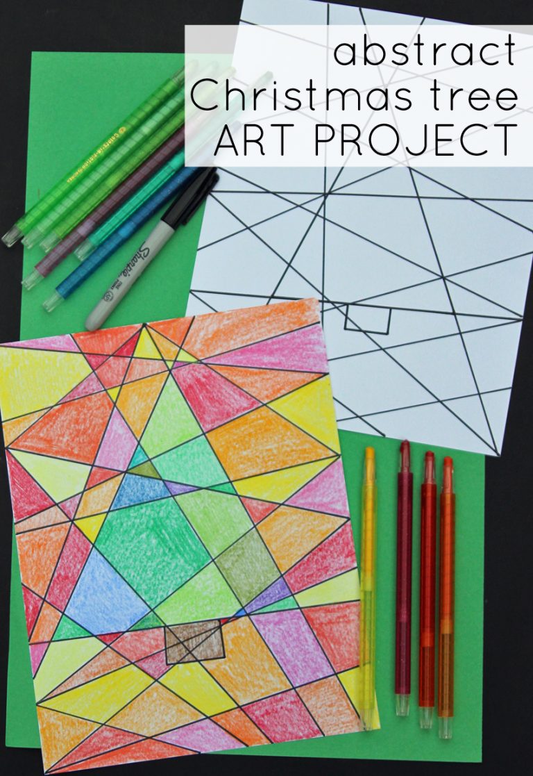 Abstract Christmas Tree Coloring Project - Make and Takes