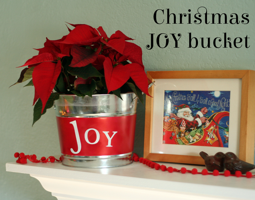 DIY Christmas Joy Bucket and Burlap Bow - Make and Takes