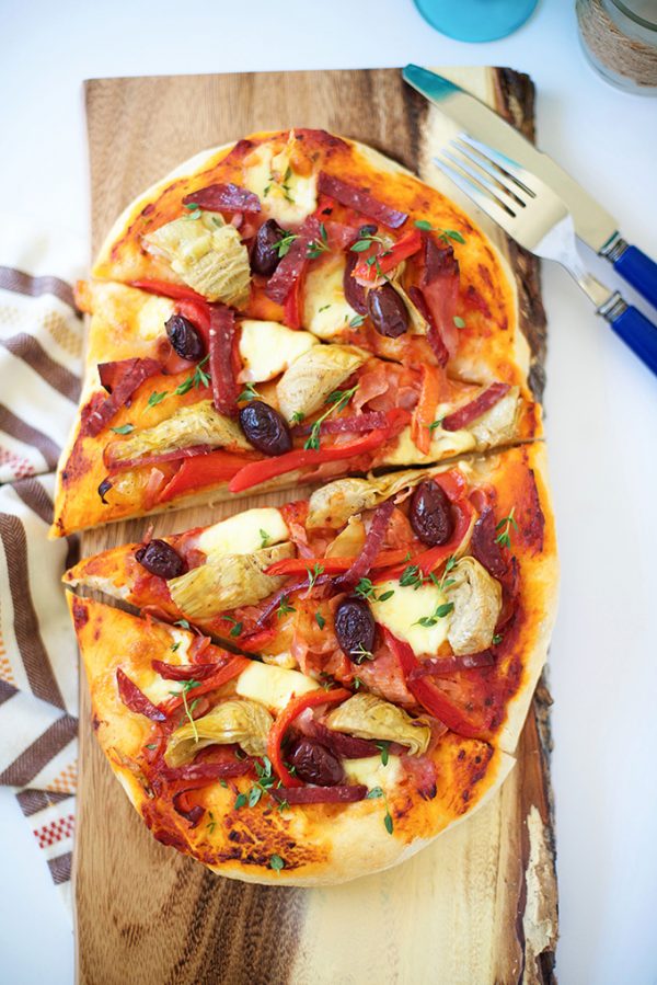 Antipasto Flatbread Pizza - Make and Takes