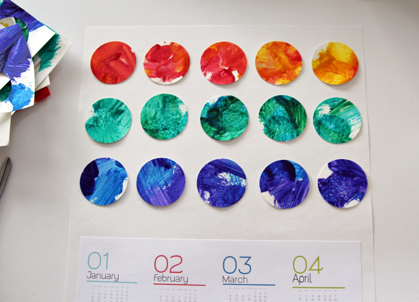 Colorful Modern Art Calendar (made with your kiddo's art!) - Make and Takes