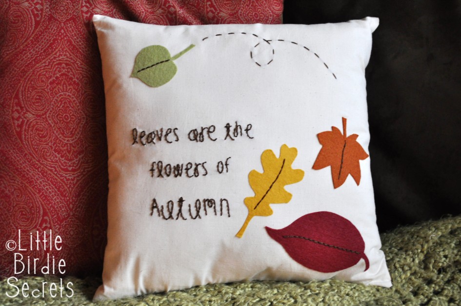 Embroidered Fall Leaf Pillow - Make and Takes