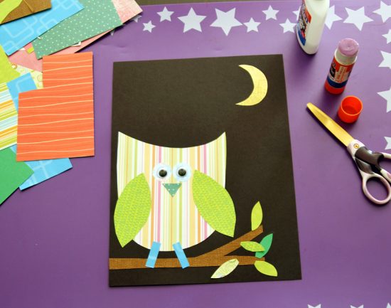 Colorful Owl Paper Collage - Make and Takes